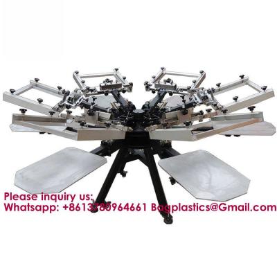 China Automatic Silk Screen Printers Rotary Machine Manual Grade 6 Station Screen Printing Machine For Solar Cell Ribbon Solar Cell New Condition For Label Card Paper Printer for sale