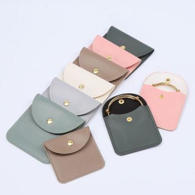 China Elegant Luxury Noble Eco Friendly Biodegradable Vegetable Leather Apple Leather Pineapple Leather New PU Leather Metal Snap Bag Jewelry Bag Bracelet Necklace Jewelry Storage Bag Oil Edge Leather Bag for sale