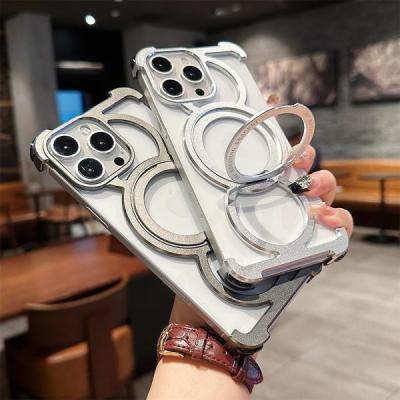 China Apple 16 Mobile Phone Case Metal Magnetic IPhone17 Borderless 360 Degree Rotating Bracket 15p Full Cover Protective Cover for sale