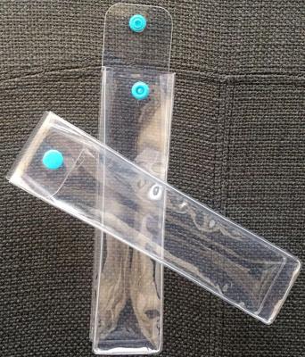 China 0.4mm BSCI PVC Plastic Pouch bag Cosmetic Custom Stand Up With Snap Button BRC for sale