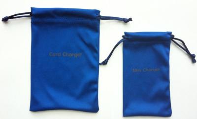China Eco Recycled Microfiber Drawstring Bag , Glasses Microfiber Pouch With Drawstring for sale