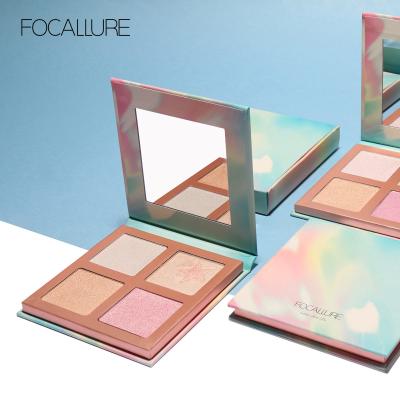 China FOCALLURE Cosmetic Wholesale 4 Colors Cruelty Free Body Pressed Highlighter Makeup Palette 2019 for sale
