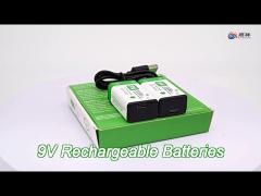 1100mah 9v rechargeable battery pack with usb-c charging and 800 cycles life for electronics