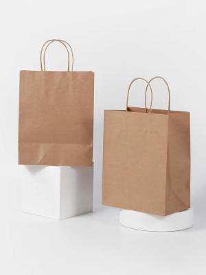 China Bolsas de papel castanho castanho Kraft bolsas de compras leves à venda