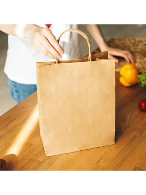 China Eco-vriendelijke bruine papieren geschenktas met zelfklevende sluiting Te koop