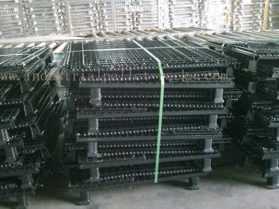 China a pálete industrial da espessura de 6mm submete os recipientes de aço da rede de arame empilháveis à venda