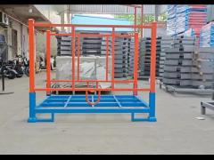 Heavy Duty foldable pallet cages In Warehouse Space Saving blue and orange