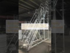 4m Height Light Aluminum Ladder in Two Levels Easy Moveing for Warehouse Shelving Rack Use