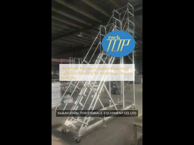 4 m de hauteur, élévateur en aluminium, à deux niveaux, facile à déplacer, pour l‘usage de plateaux de rangement