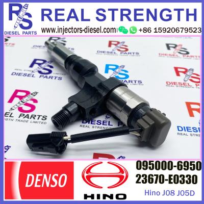 Cina Iniettore comune diesel 23670-E0330 9709500-695 095000-6951 095000-6950 della ferrovia per il diesel di HINO J05C J05D in vendita