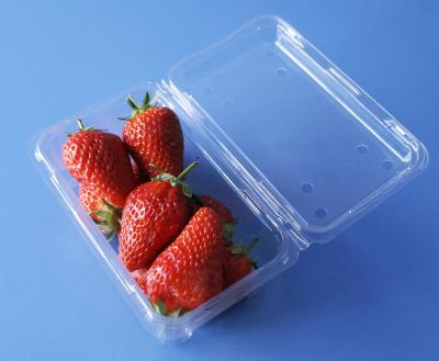 China 400 grams Disposable plastic strawberry packaging box PET food grade fruit packaging box Made in China for sale