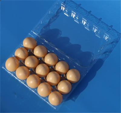 China Disposable plastic egg tray 15 holes egg packaging box plastic egg tray 15 slots for sale