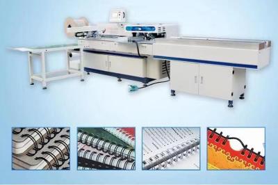 China Perforación espiral liada de la máquina de atascamiento del cuaderno del calendario de la máquina de atascamiento de bobina y máquina obligatoria en venta