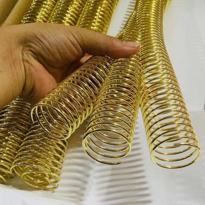 China Dia 25.4mm Goud Geplateerde Metaal Spiraalvormige Bindende Rollen voor Notitieboekje Te koop