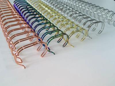 Cina Steel Electroplated 6.4mm Wire Spiral Binding Coils Double O Line Binding in vendita