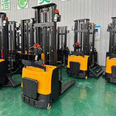 China 1 ton 1000kg lightweight all-electric stacker lift 3000mm pallet stacker with polyurethane wheels for sale