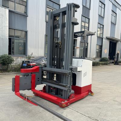 China 1.5T VNA Smalgang Vorklift Trucks 180 graden Roterende vork 3-weg elektrische pallet stapler Te koop