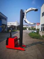 China 1.5 Ton loading capacity electric powered pallet lifter stacker with roll paper clamp for cylindrical objects for sale