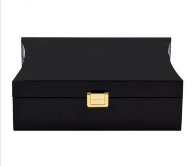 China Luxury Black Perfume Box Wear Resistant Durable For 2 Bottles for sale