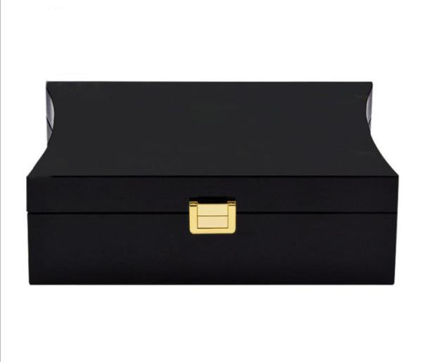 Quality Luxury Black Perfume Box Wear Resistant Durable For 2 Bottles for sale