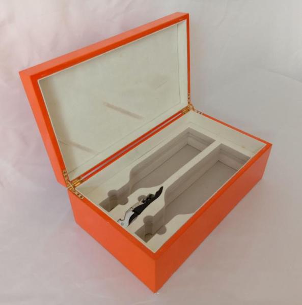 Quality Orange Whiskey Wooden Wine Box Sustainable Materials For Packaging for sale