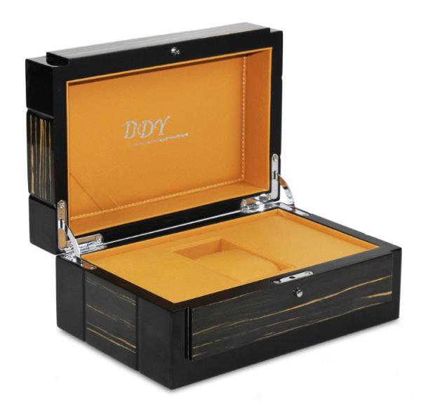 Quality Black Wooden Watch Storage Box Sustainable With Glossy Lacquer Finish for sale