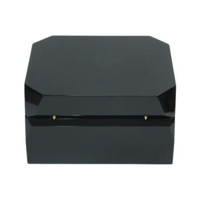 China Black Watch Storage Case Wooden Watch Case Box Glossy With Velvet Lining Custom Size for sale
