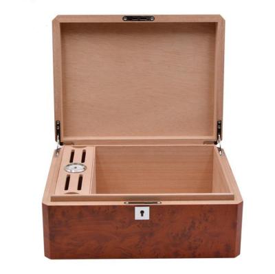 China Customized High End Single Layer Cigar Humidor Box Silk Screen Printing Logo for sale