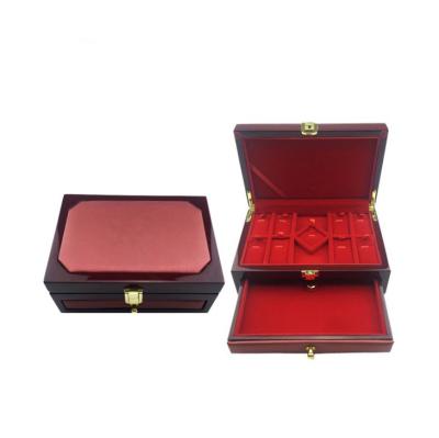 China Large Capacity Wooden Jewelry Box with Leather Finish and Velvet Lining for Luxury Storage for sale