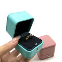 Quality Customized Gold Stamping Luxury Ring Box with Premium Pu Leather and Microfiber for sale