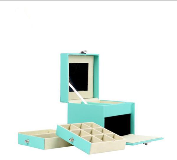 Quality Portable PU Leather Travel Jewelry Box Organizer with Customizable Multi-layer for sale