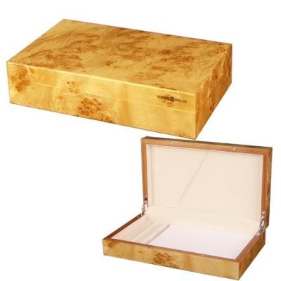 China Custom Glossy Wood Pen Box Lacquer Durable Wooden Pen Case With Carved Logo for sale