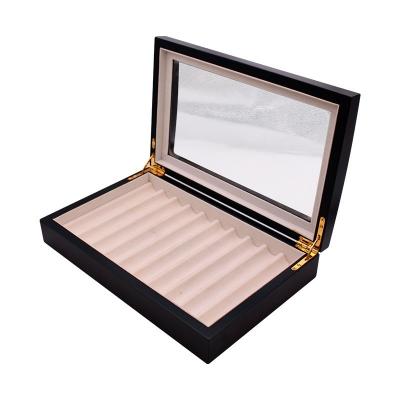 China Durable Glossy Spray Painting Wooden Pen Box with Custom Luxury Finish for sale