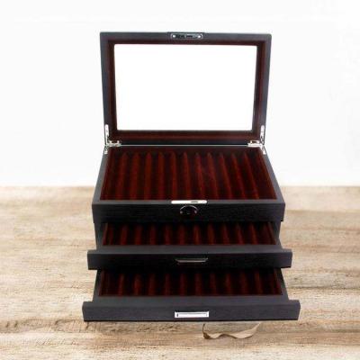 China Elegant Wooden Pen Gift Box High Capacity For Luxury Display for sale