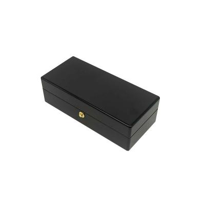 China Custom Black Glossy Luxury Pen Display Box Small Pen Case Wood for sale