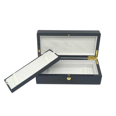 China Custom Black Glossy Luxury Pen Display Box Small Pen Case Wood for sale