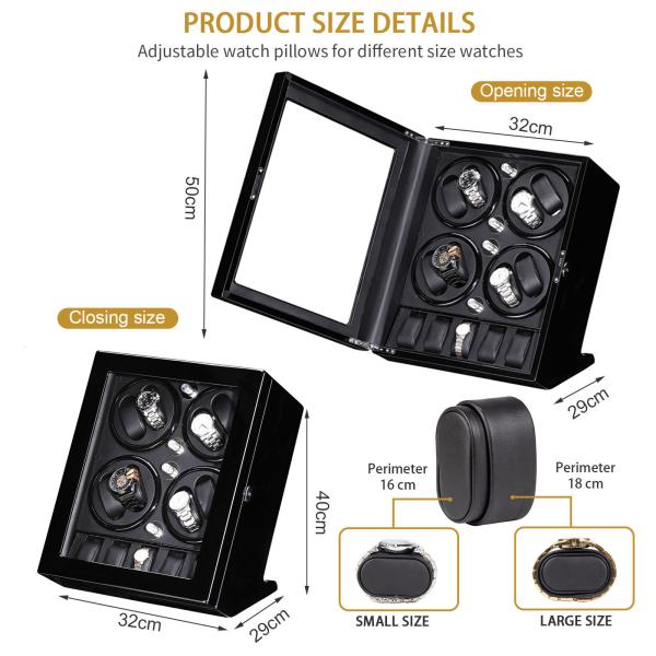 Quality Luxury Auto Watch Winder Box Safe With 6 Programmable Rotors for sale