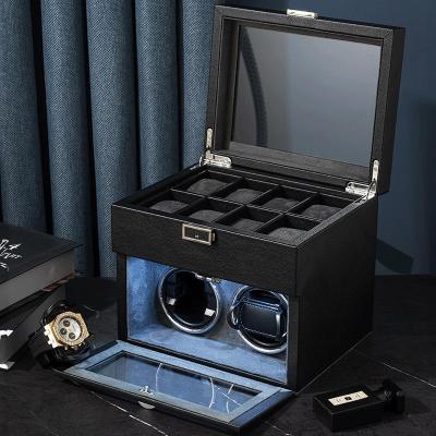 China Large Watch Winder Case Luxury Safe Box Automatic Quiet Motor Rotating Watch Case With Drawer for sale
