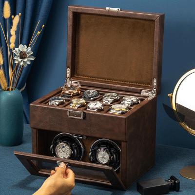 China Large Watch Winder Case Luxury Safe Box Automatic Quiet Motor Rotating Watch Case With Drawer for sale
