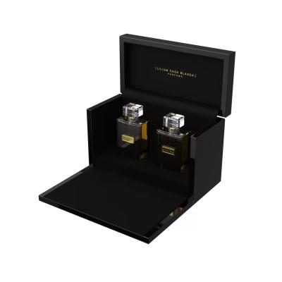 China Luxury Wood Glossy Paint Varnishing Design Wooden Perfume Box Custom Logo Luxury Perfume Bottles Boxes 50ml 100ml 150ml for sale