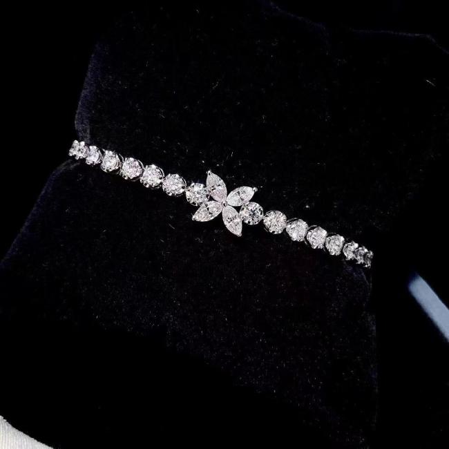 White Gold 14K Royal Diamond Plated Gold Bracelet Full Diamond Bracelet