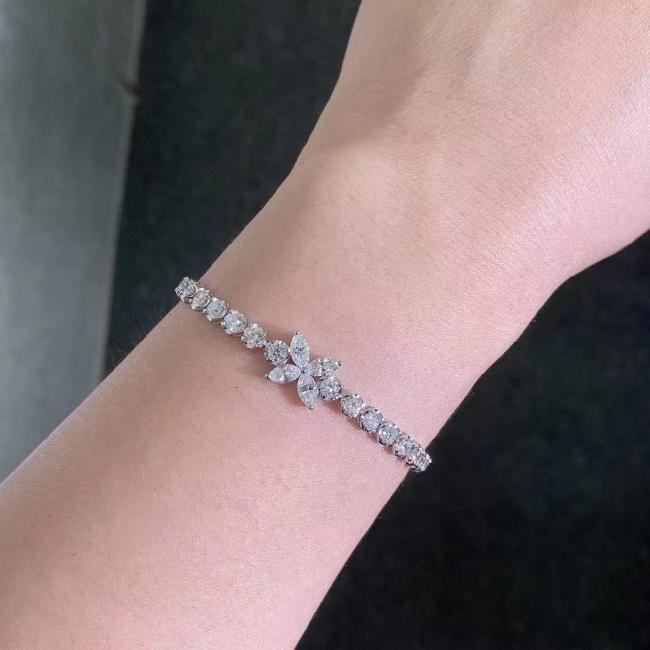 White Gold 14K Royal Diamond Plated Gold Bracelet Full Diamond Bracelet