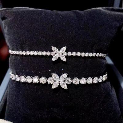 China 0.40ct-0.49ct D Lab Grown Diamond Royal Diamond Plated Gold Bracelet Full Diamond for sale
