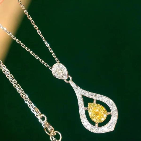 Quality Choker Real Gold Lab Grown Diamond Necklaces Yellow Customization with Yellow for sale