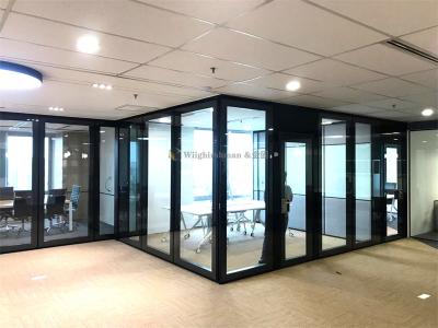 China Modern 10mm Movable Glass Partition Walls Easy Installation Modular Glass Office Walls for sale