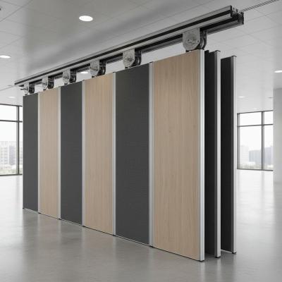 China Mechanical Sealing System Operable Partition Wall Featuring Aluminum Frame and Soundproof Fabric Panel with Durable Melamine Panel Surface for sale