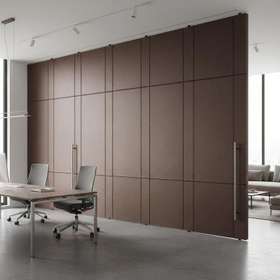 China Manual Operation Dividing Partition Wall Featuring Leather Panel Surface Offering and Attractive Solutions for Office Space Planning for sale