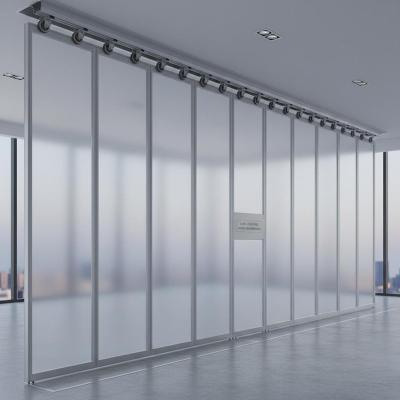 China Telescopic Sleeve Panel Movable Partition Wall with Aluminum Track Roller System, Class A Fire Rating, and 43-50dB Soundproofing for sale