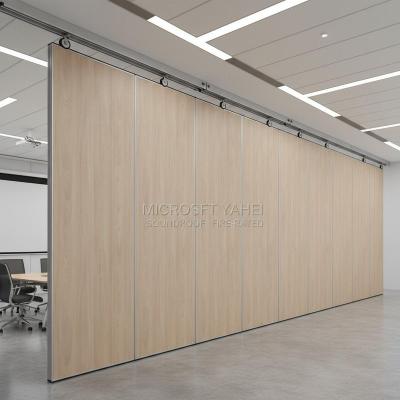China MDF Surface Movable Partition Wall with 43-50dB Soundproofing and Aluminum Track Roller System for Class A Fire Rated Room Division for sale
