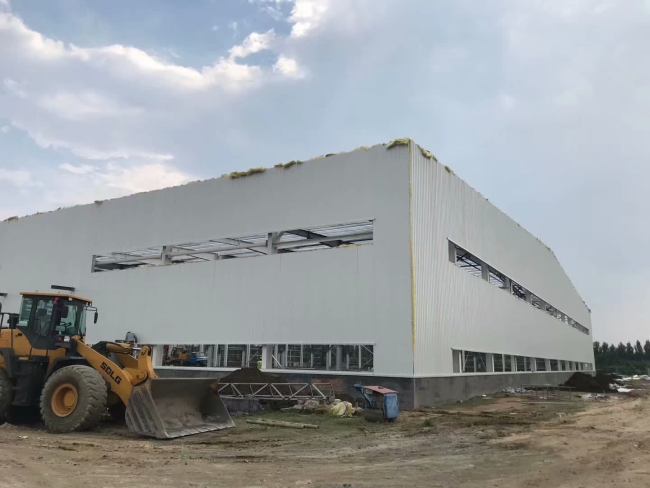 Steel structure warehouse exterior view